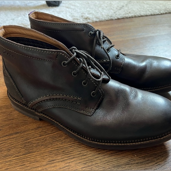 Clarks | Shoes | Clarks Leather Dress Boot Chukka Mens 1 Eu 445 | Poshmark